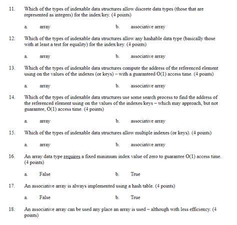 Solved 11 Which Of The Types Of Indexable Data Structures