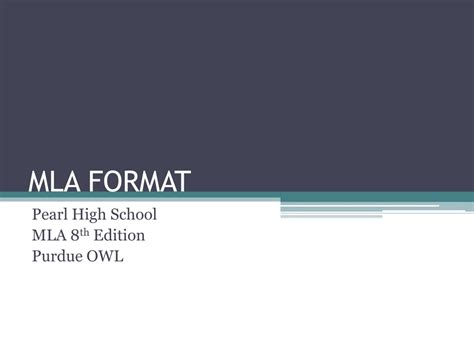 PPT MLA FORMAT PowerPoint Presentation Free Download ID 364079