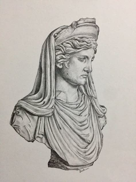 Drawing Of Greek Statue