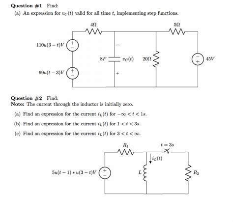 Solved Question 1 Find A An Expression For Vc T Valid
