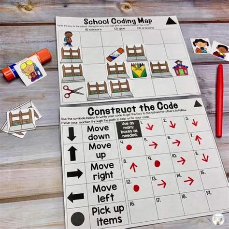 Spring Unplugged Coding Worksheets Differentiated By Elementary Island