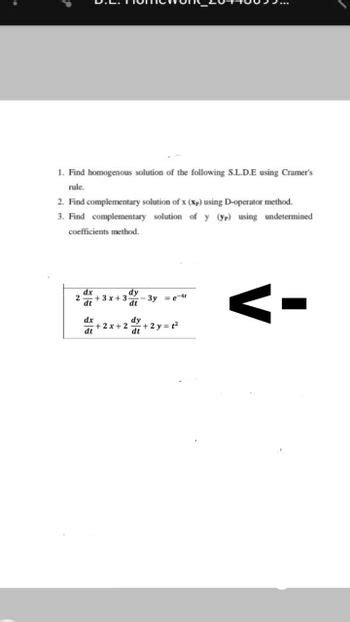 Answered 1 Find Homogenous Solution Of The Following Slde Using