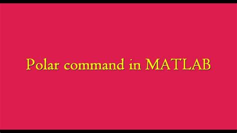 polar command in matlab youtube
