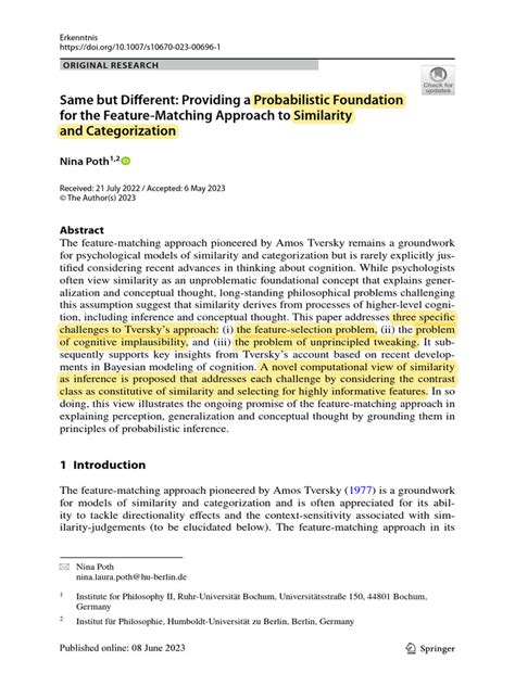 Providing A Probabilistic Foundation For The Feature Matching Approach