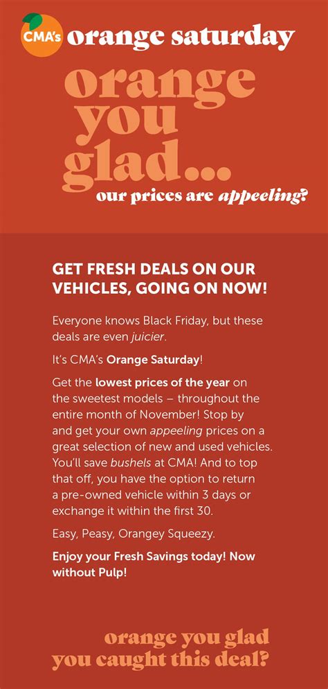 Cmas Orange Saturday Cmas Valley Subaru