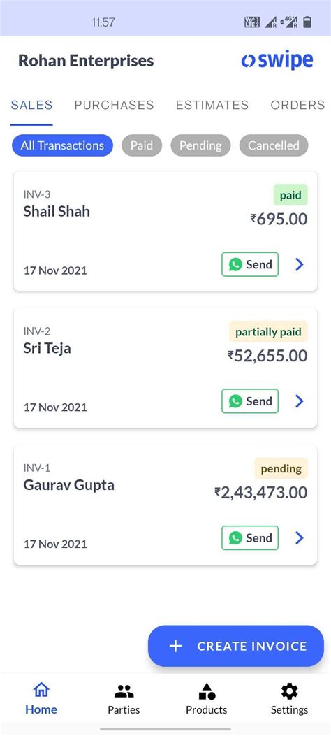 invoicing billing gst swipe for android download