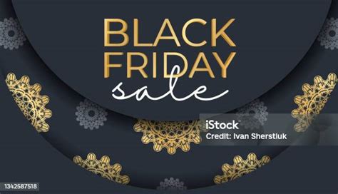 블랙 프라이데이 세일 다크 블루에 고급스러운 골드 패턴 배너 구매에 대한 스톡 벡터 아트 및 기타 이미지 구매 금요일