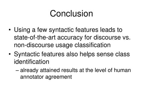 Ppt Using Syntax To Disambiguate Explicit Discourse Connectives In
