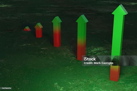 성장 가능성을 보여주는 화살표가 있는 막대 그래프의 3d 렌더링 3차원 형태에 대한 스톡 사진 및 기타 이미지 3차원 형태 개념 개념과 주제 Istock
