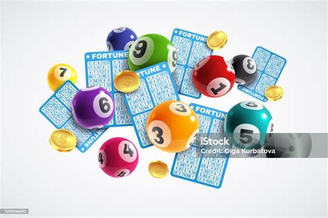 복권 배너 현실적인 복권 티켓과 그리기 공 행운의 인스턴트 승리 로또 게임 잭팟 인터넷 레저 도박 벡터 개념 빙고에 대한 스톡