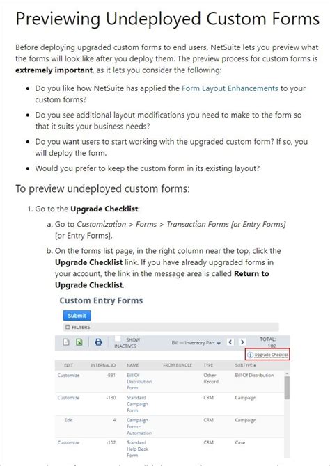 Cannot Find Upgrade Checklist R Netsuite