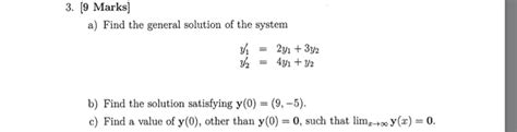 solved 3 [9 marks] a find the general solution of the