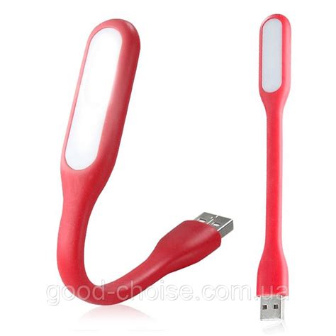 Купити Міні Usb ліхтарик Light Plastic Червоний Гнучкий Led ліхтарик від павербанку