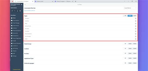Conversation Tags Custom Filter Sets
