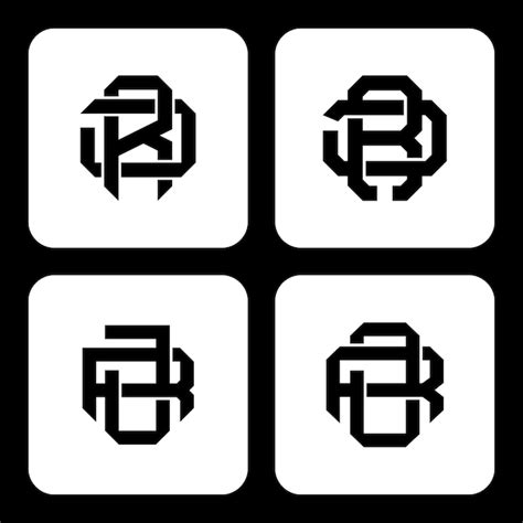Premium Vector Monogram Collection Letter Jr Or Rj With Interlock