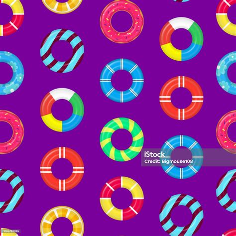 현실적인 상세한 3d 생활 부 표 수영 반지 원활한 패턴 배경 벡터 개념에 대한 스톡 벡터 아트 및 기타 이미지 개념 구명 기구 구조 Istock