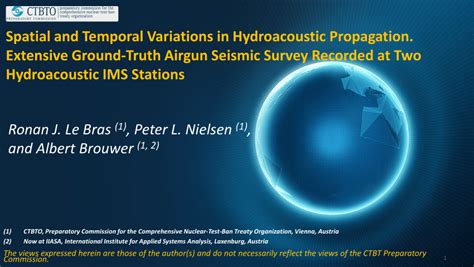 Pdf Spatial And Temporal Variations In Hydroacoustic Propagation Extensive Ground Truth