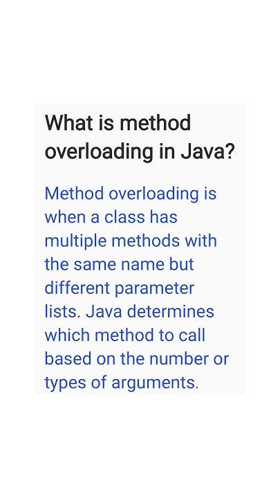 What Is Method Overloading In Java Java Interview Questions Java