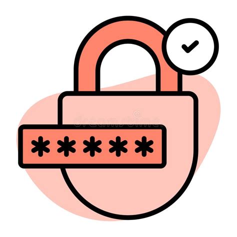 Padlock With Check Mark Denoting Secure Password Vector Stock Vector Illustration Of Protected