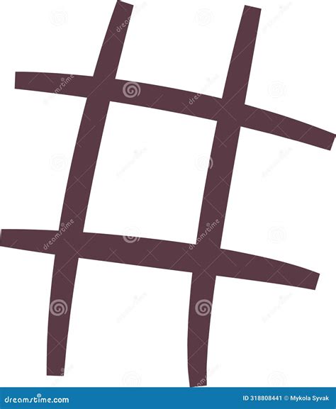 Hash Symbol Blue Color Icon Cartoon Vector 340583975