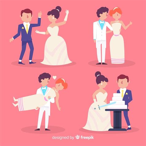 신랑 신부 벡터 Freepik에서 무료 고품질 벡터를 다운로드하세요 Freepik