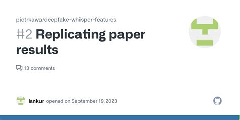 Replicating Paper Results · Issue 2 · Piotrkawa Deepfake Whisper Features · Github