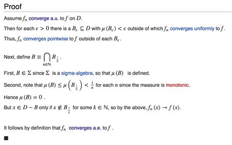 analysis proof of almost uniform convergence implies convergence