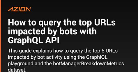 How To Query The Top Urls Impacted By Bots With Graphql Api Azion Documentation