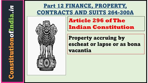 Article 296 Of Indian Constitution