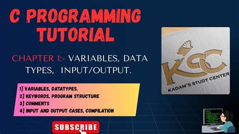 C Programming Tutorial Basic To Advanced Chapter 1 Variables Data Types Inputoutput