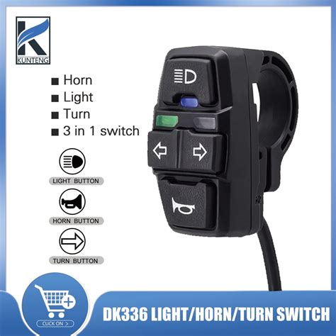 Ebike Wuxing Dk336 전기 자전거 액세서리용 라이트 경적 및 회전 스위치 12v 72v 램프 및 경적 터닝 스위치