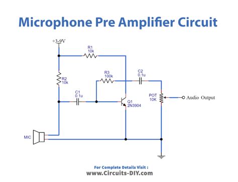 Microphone Preamplifier Circuit Using 2n3904 Transistor