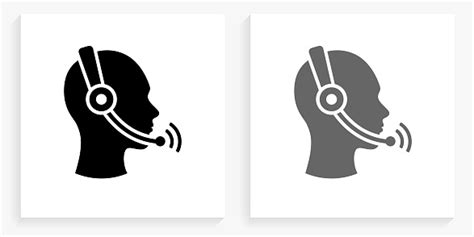 Customer Service Black And White Square Icon Stock Illustration Download Image Now Black And