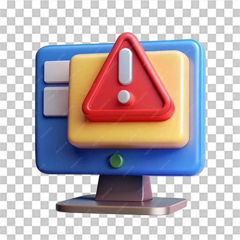 Warning On Monitor Error On Screen Vector Illustration Premium Ai Generated Psd