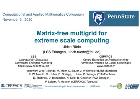 pdf matrix free multigrid for extreme scale computing