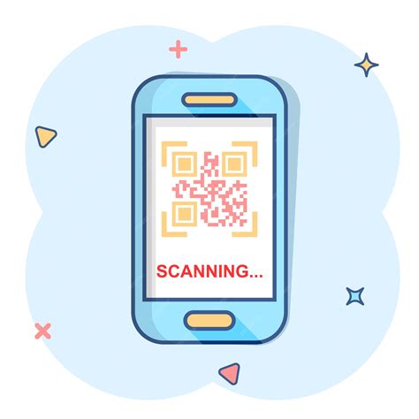 Premium Vector Qr Code Scan Phone Icon In Comic Style Scanner In Smartphone Vector Cartoon