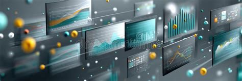 Floating Marketing Dashboard Illustrates Real Time Analytics And