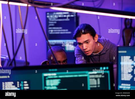 Criminals Hacking Into Computer System While Planning Cyberattack And