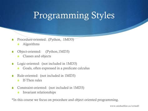 Ppt Computer Science 1md3 Introduction To Programming Powerpoint