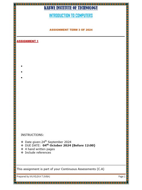 Computer Assignment 1 Term 3 2024 Pdf
