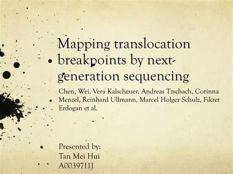 Ppt Mapping Translocation Breakpoints By Next Generation Sequencing Powerpoint Presentation
