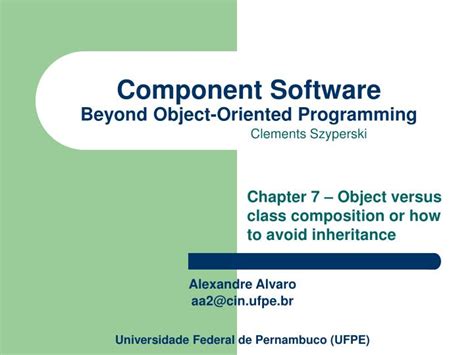 Ppt Component Software Beyond Object Oriented Programming Powerpoint Presentation Id6995186