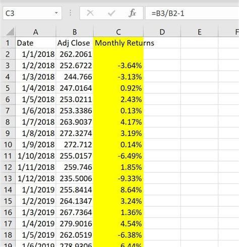 How To Calculate Annualized Return Based On Monthly Prices Excel How To Calculate Annualized Return Based On Monthly Prices Excel