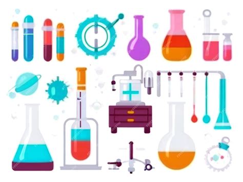 Premium Vector Isolated Colorful Science Objects And Icons Vector Set Vector