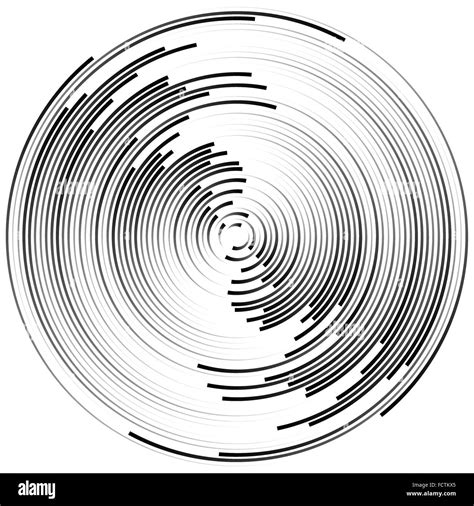 Concentric Circles Abstract Element Radiating Radial Circles Ripple Effect Stock Vector Image
