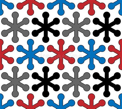 Vector Modern Snowflake Seamless Pattern Repeating Texture Geometric