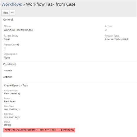 Workflow Howto Create Task From Email In A Case With Case Number In Task Name Espocrm Open