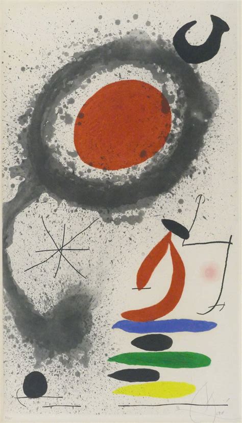 Joan Miro Soleil Ebouillante 1969 Etching Auction