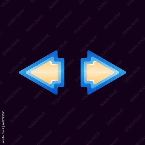 Basic Rgbset Of Fantasy Game Ui Glossy Button Arrow Set For Gui Asset Elements Vector