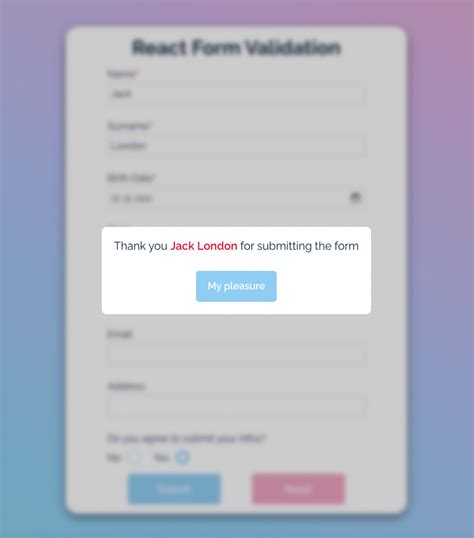 Github Alexey Hohlovreact Form Validation Validated Form On React And React Hook Form